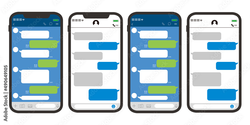 Chat app vector illustration smartphone Stock Vector | Adobe Stock