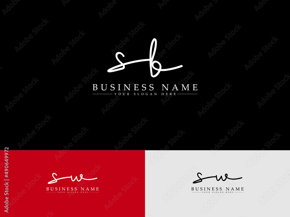 Signature SB Letters Logo, initial Sb bs Signature and Handwriting Logo ...
