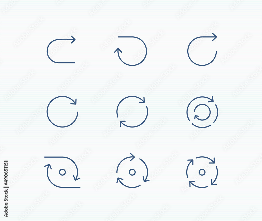 circle arrow line icon set for web and app. editable stroke vector ...