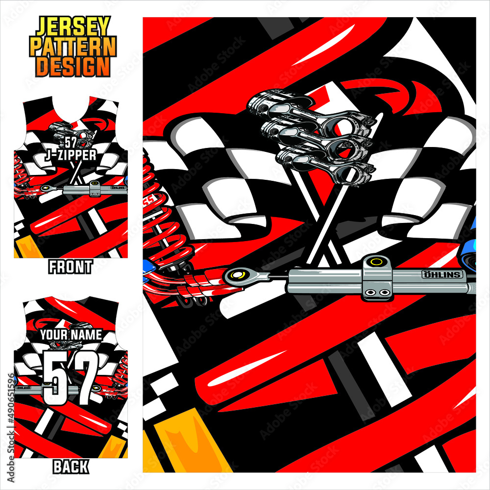 racing sports jersey fabric design. sublimation printing jersey pattern ...