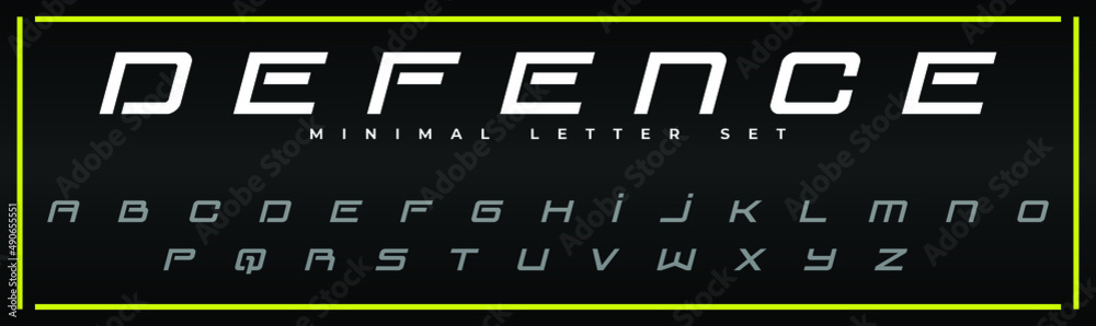 DEFENCE modern tech minimal luxury abstract alphabet fonts. Typography ...
