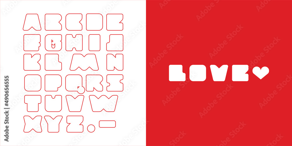 Font, alphabet, letters. Outline. Flat style. For print. Vector. Stock ...