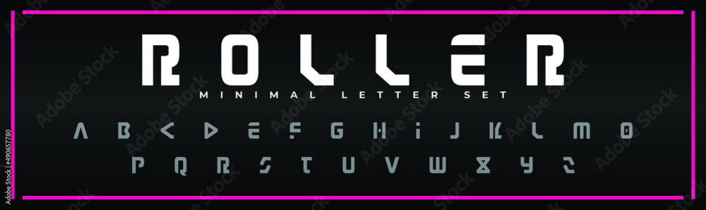 ROLLER Tech Modern Alphabet Letter Font. Typography luxury style fonts ...