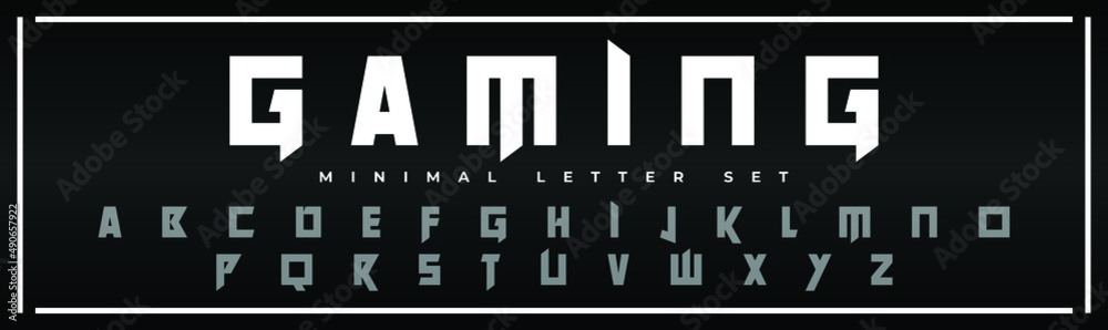 GAMING Tech Modern Alphabet Letter Font. Typography luxury style fonts ...