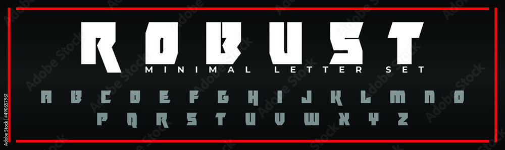 ROBUST Tech Modern Alphabet Letter Font. Typography luxury style fonts ...