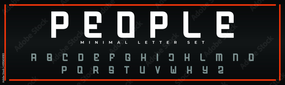 PEOPLE Tech Modern Alphabet Letter Font. Typography luxury style fonts ...