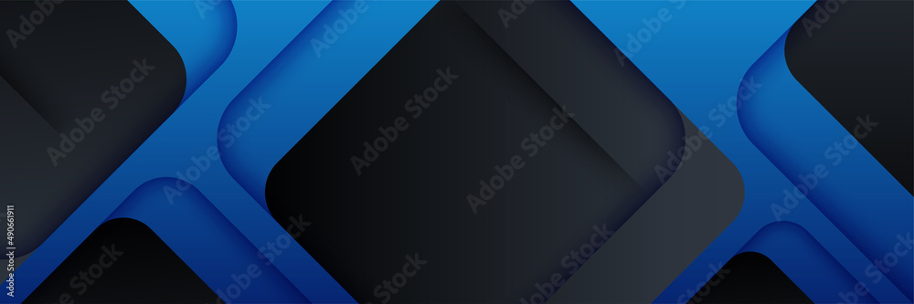Modern abstract dark blue banner background. Vector illustration ...