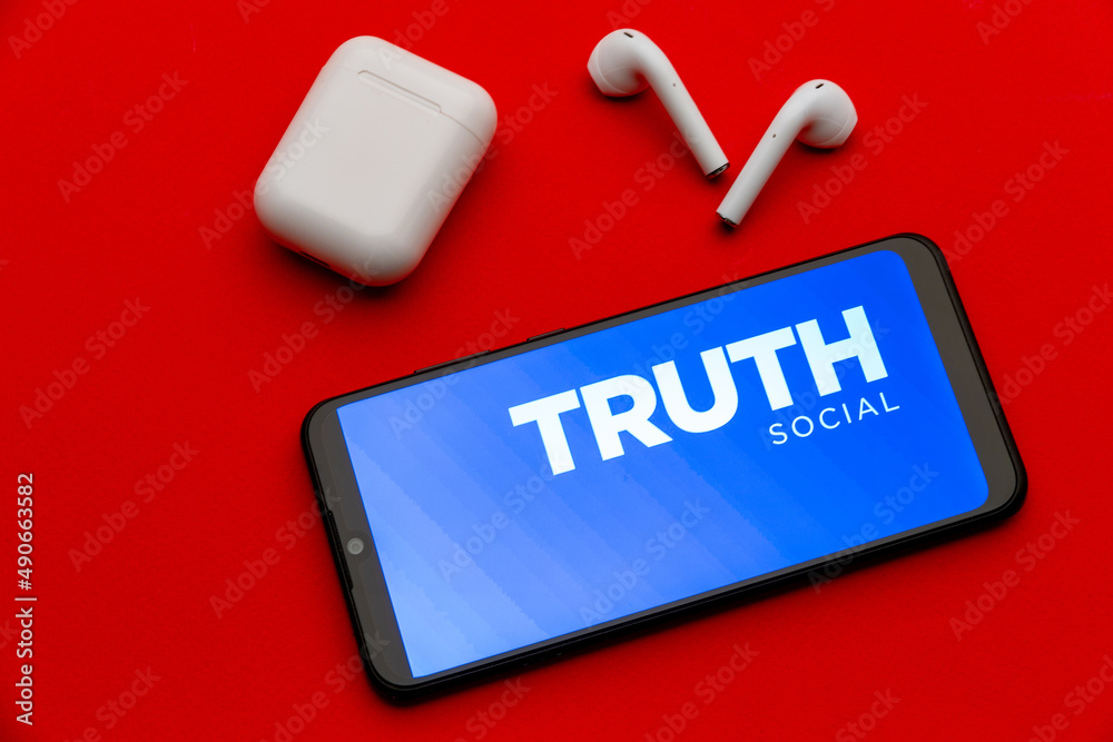 Tula, Russia - Jan 10, 2022: Truth Social app logo on smartphone screen ...