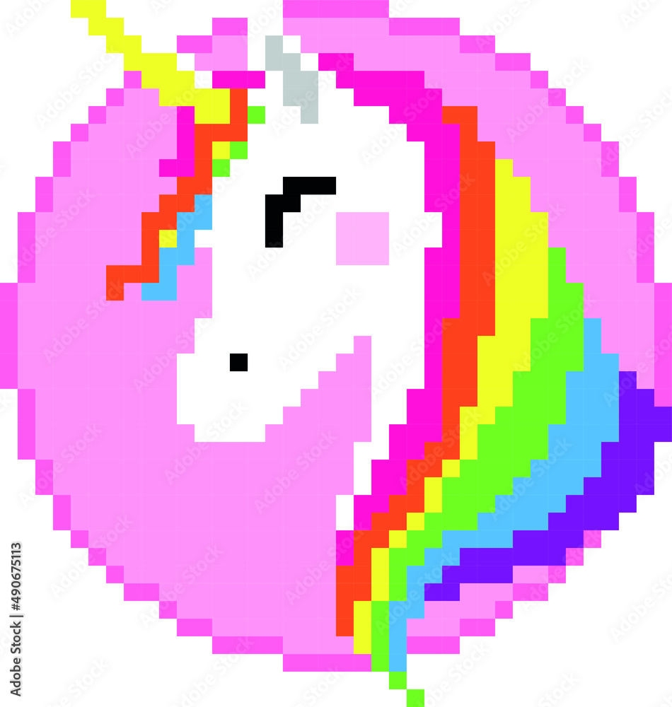 unicorn pixel art vector illustration. unicorn image. Stock Vector ...