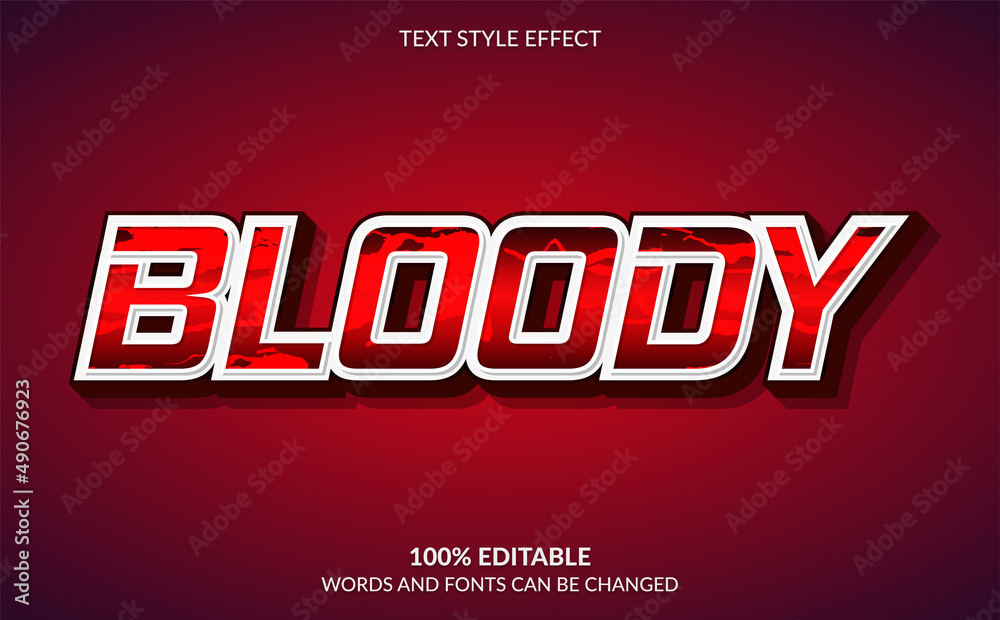 Editable Text Effect, Bloody Text Style Stock Vector | Adobe Stock