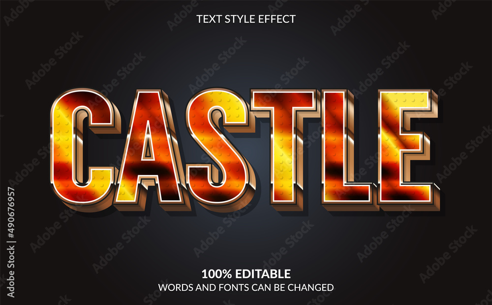 Editable Text Effect, Castle Text Style Stock Vector | Adobe Stock