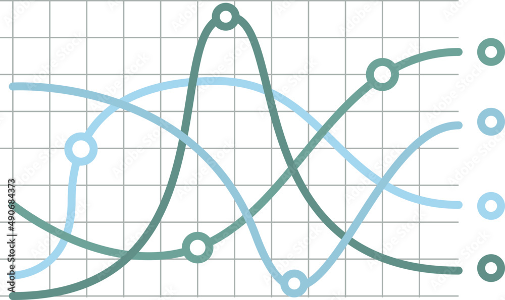 Line Graph or Chart Elements as Diagram Design for Business ...