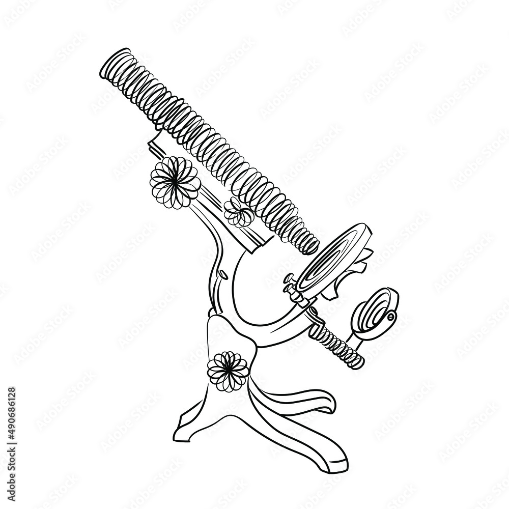 Logo Microscope to enlarge the image scientific study of the structure ...