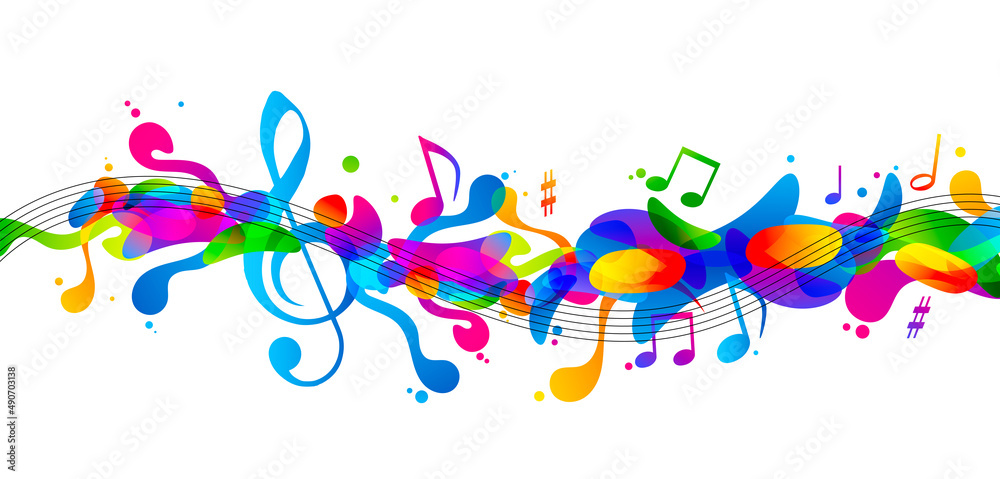 sfondo, musica, note musicali, colori Stock Vector | Adobe Stock