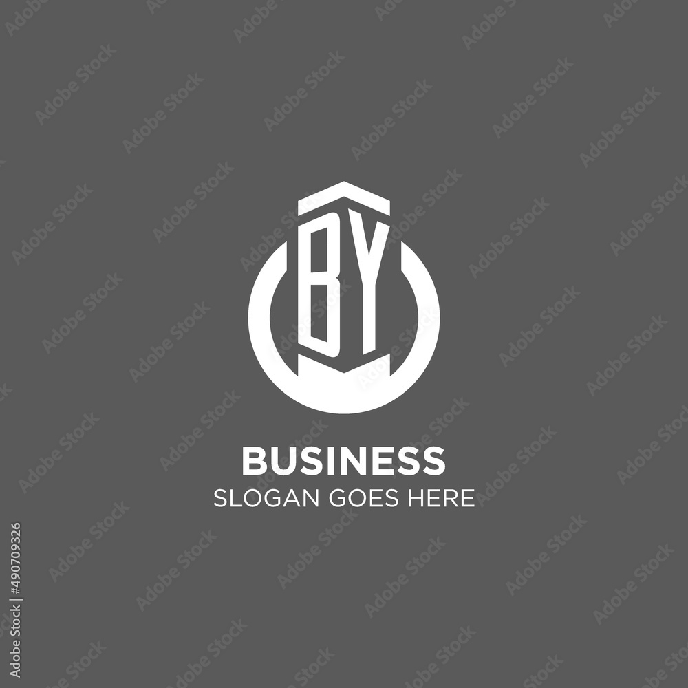 Initial BY circle round line logo, abstract company logo design ideas ...
