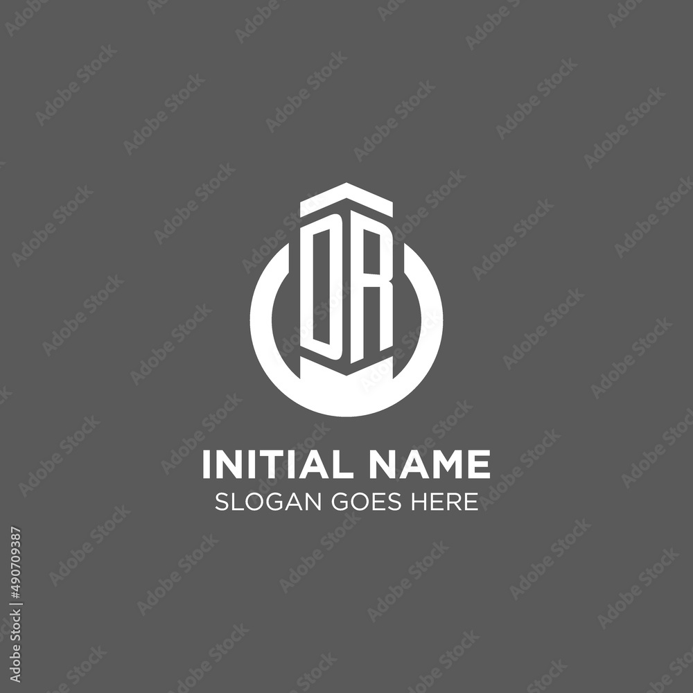 Initial DR circle round line logo, abstract company logo design ideas ...
