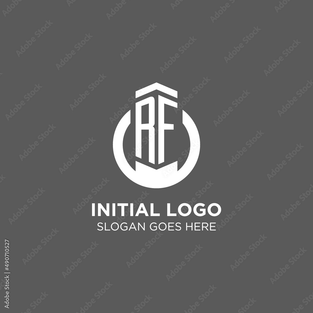 Initial RF circle round line logo, abstract company logo design ideas ...