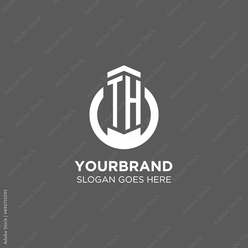 Initial TH circle round line logo, abstract company logo design ideas ...