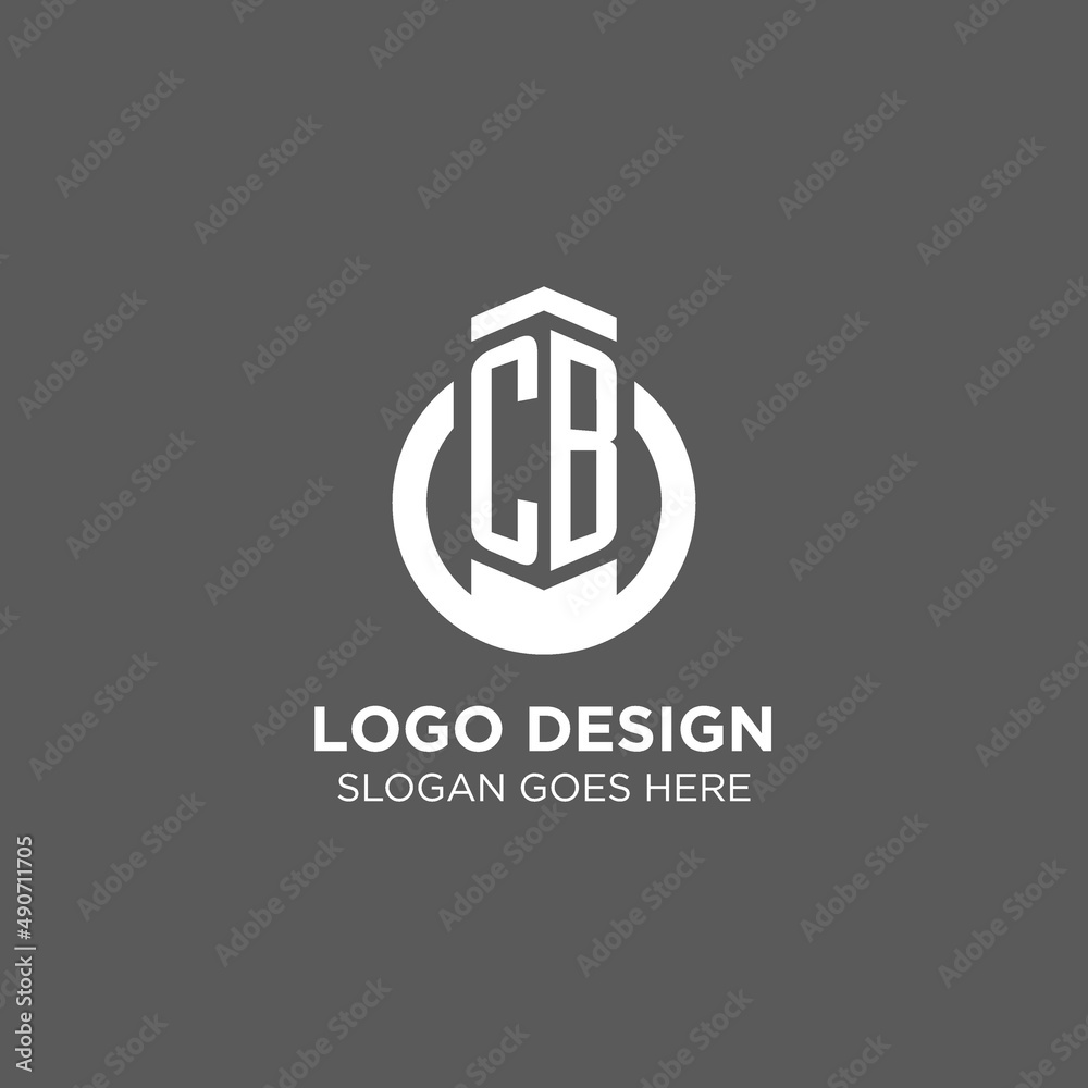 Initial CB circle round line logo, abstract company logo design ideas ...