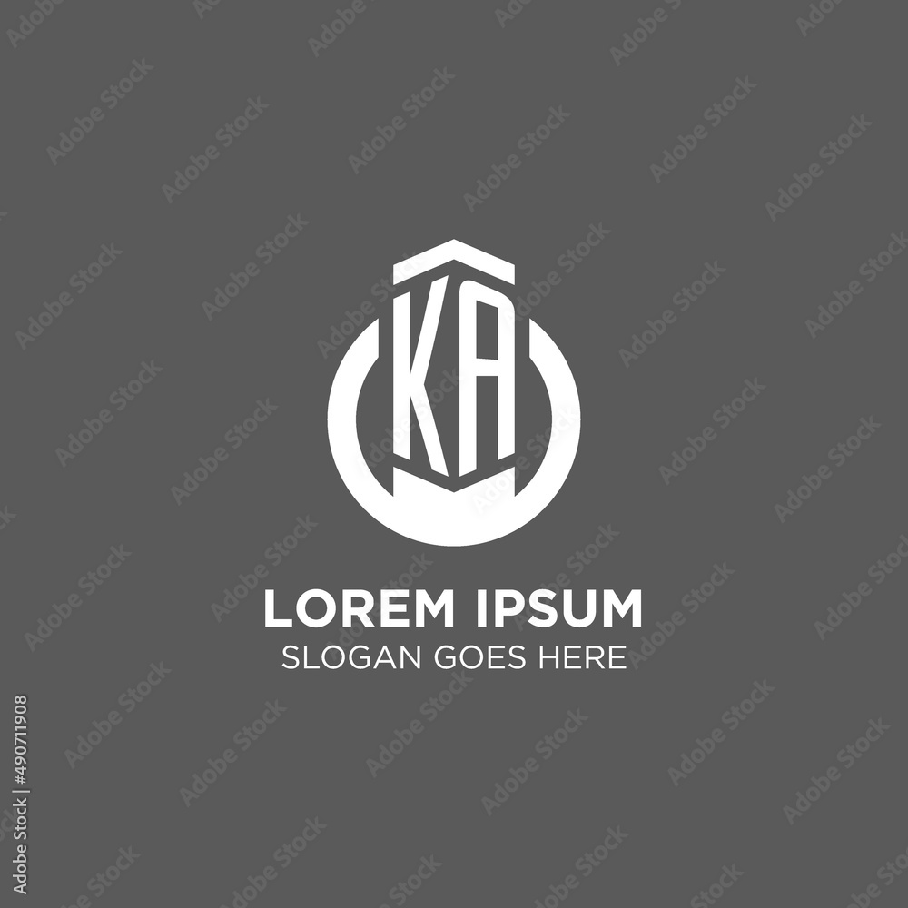 Initial KA circle round line logo, abstract company logo design ideas ...