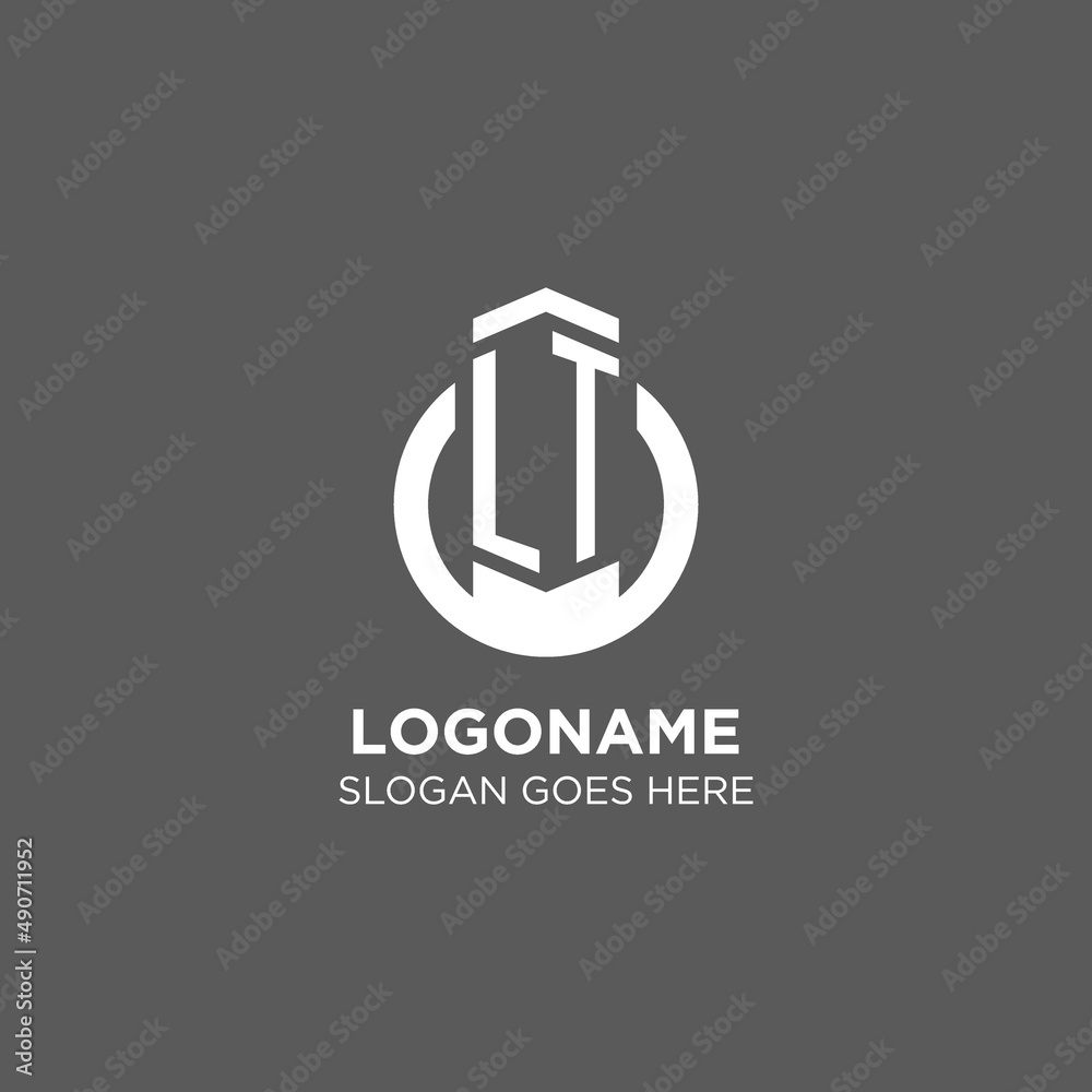Initial LT circle round line logo, abstract company logo design ideas ...