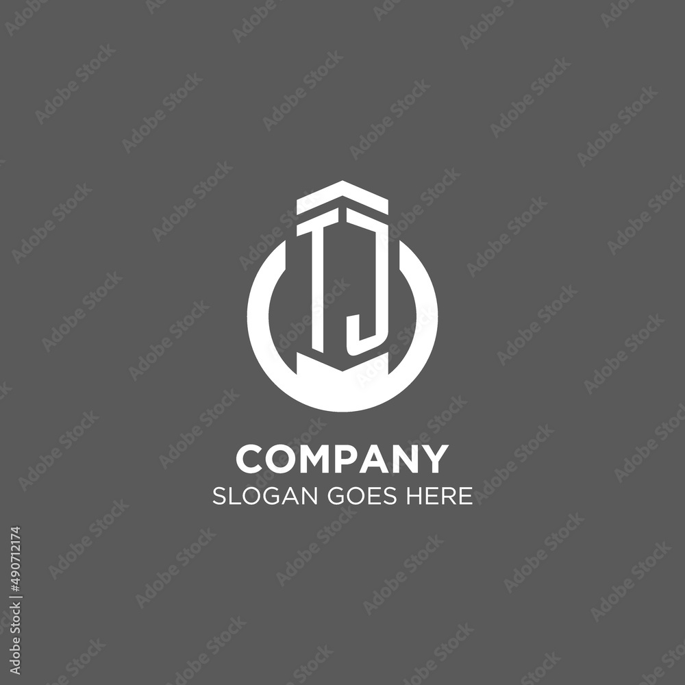 Initial TJ circle round line logo, abstract company logo design ideas Stock Vector | Adobe Stock