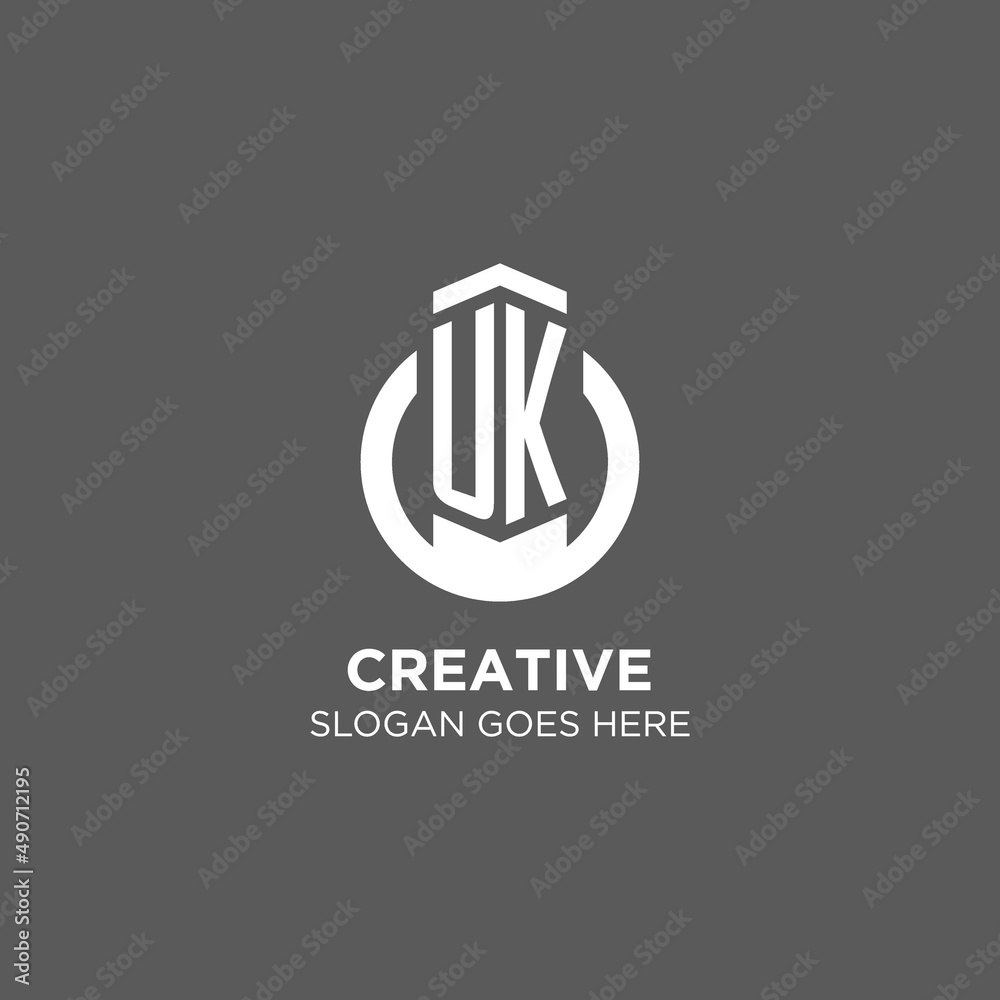 Initial UK circle round line logo, abstract company logo design ideas ...