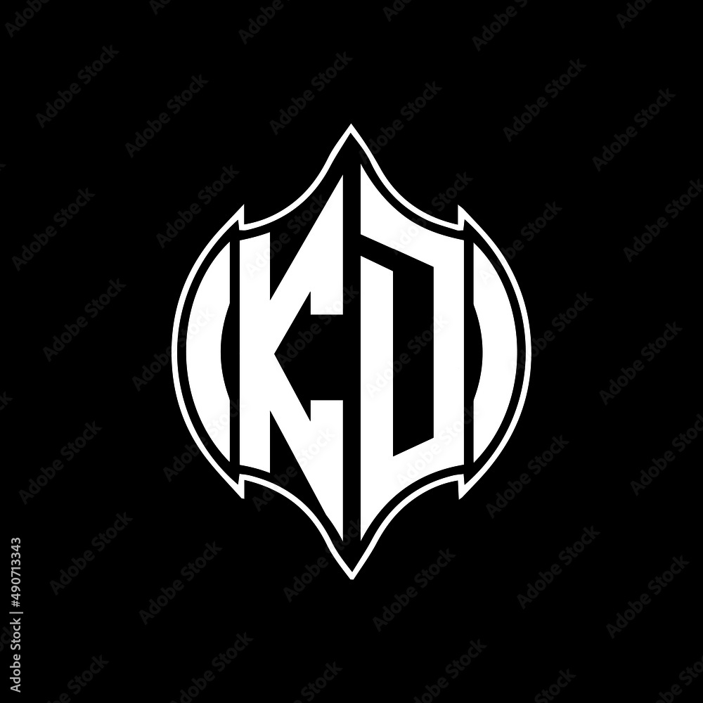 KD letter logo design on black background.KD creative initials letter ...