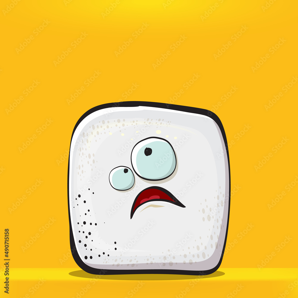 Vector Cartoon sugar cartoon characters isolated on orange background ...