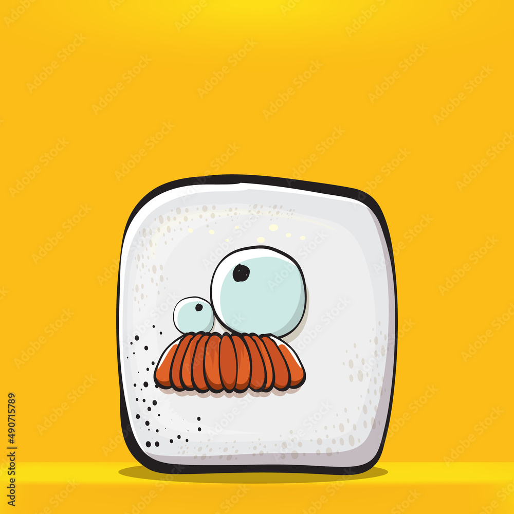 Vector Cartoon sugar cartoon characters isolated on orange background ...