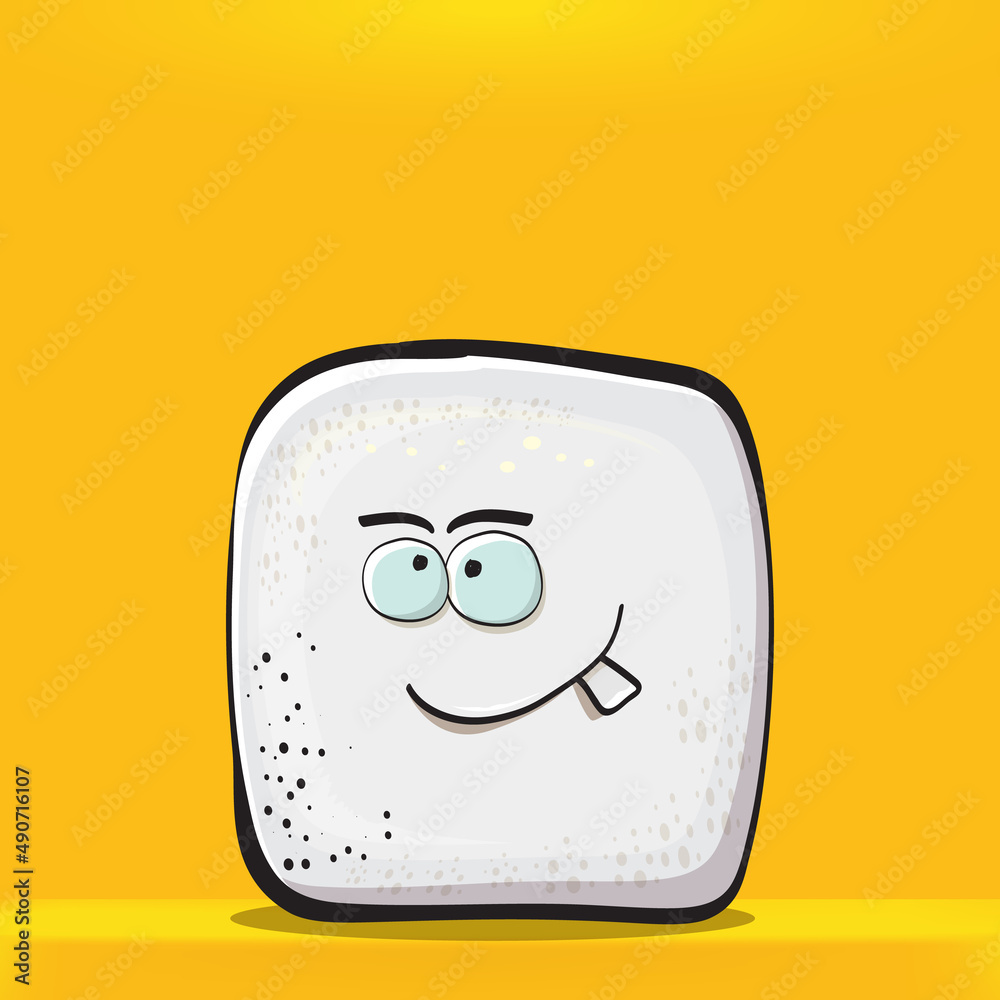 Vector Cartoon sugar cartoon characters isolated on orange background ...