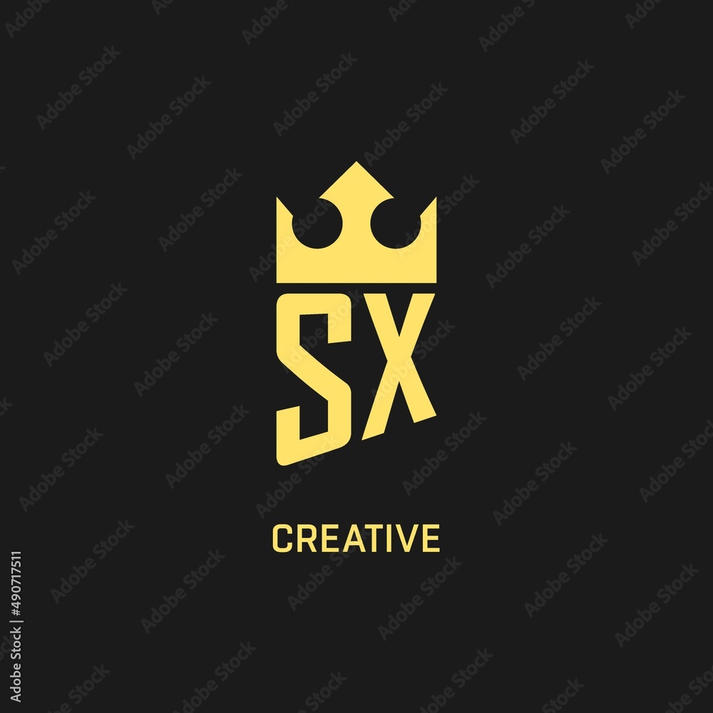 Monogram SX logo shield crown shape, elegant and luxury initial logo style Stock Vector | Adobe ...