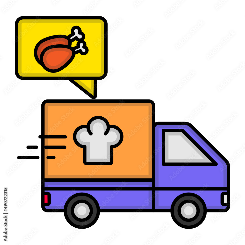 Mobile Catering Services Concept, Corporate Bakery on Wheels vector ...