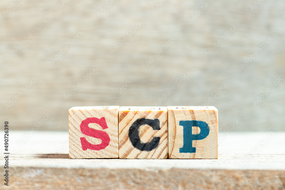 Alphabet letter block in word SCP (Abbreviation of .Service control ...