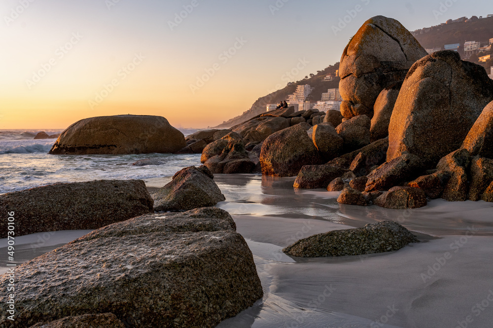 Clifton 4th beach at sunset. Beautiful tranquil beach in Cape Town ...