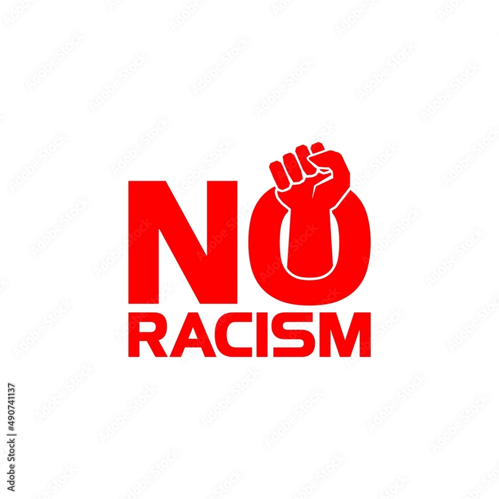 No racism, anti racism logo design template, stop racism isolated on ...