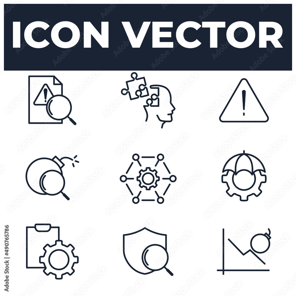 set of Risk Management elements symbol template for graphic and web ...