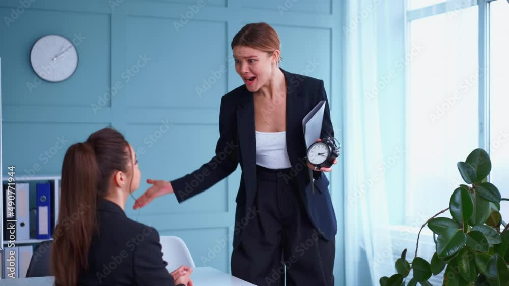 Stockvideo Fail deadline Boss screaming at frustrated employee, showing ...