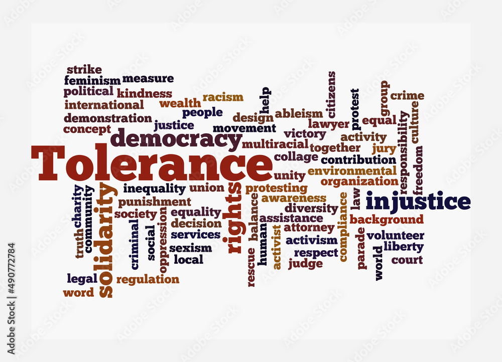 Word Cloud with TOLERANCE concept, isolated on a white background Stock ...