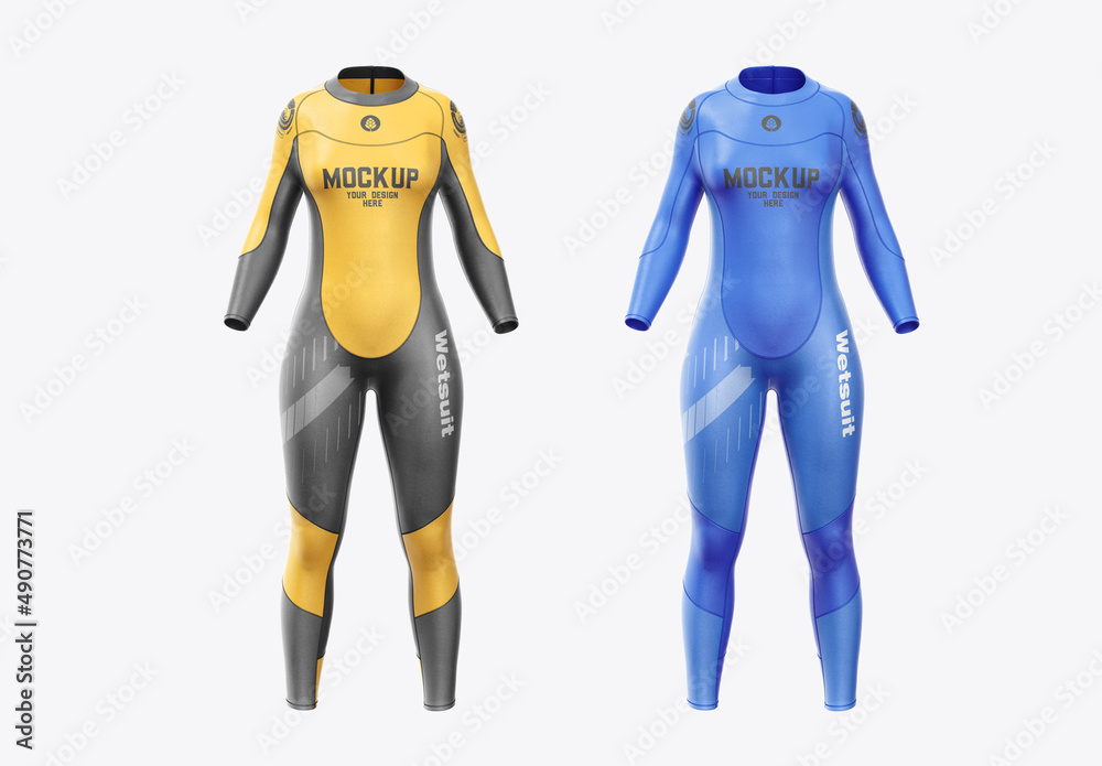 Womens Full Wetsuit Mockup Stock Template | Adobe Stock
