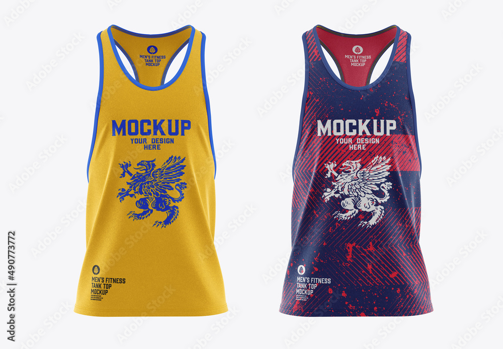 Mens Fitness Tank Top Mockup Stock Template | Adobe Stock