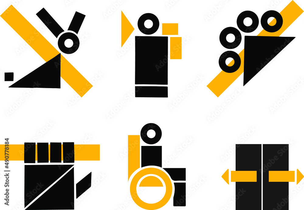 pictogram. Set of social norms. Vector elements for warning sign, wall ...