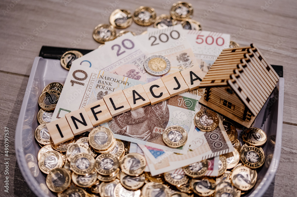 Foto de Inflacja banknoty i szufelka do Stock | Adobe Stock
