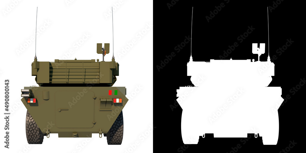 Armored Vehicle Centauro II 120mm 8x8 - Back view white background ...