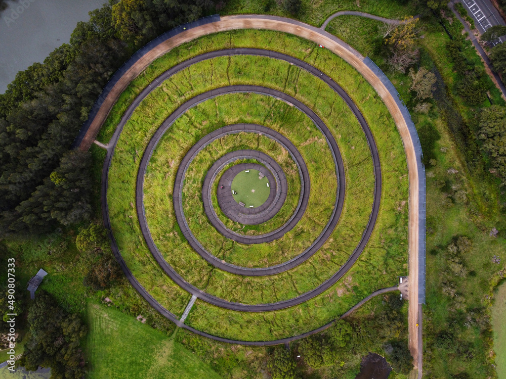 Aerial view of Bay Marker at Sydney Olympic Park Stock 写真 | Adobe Stock
