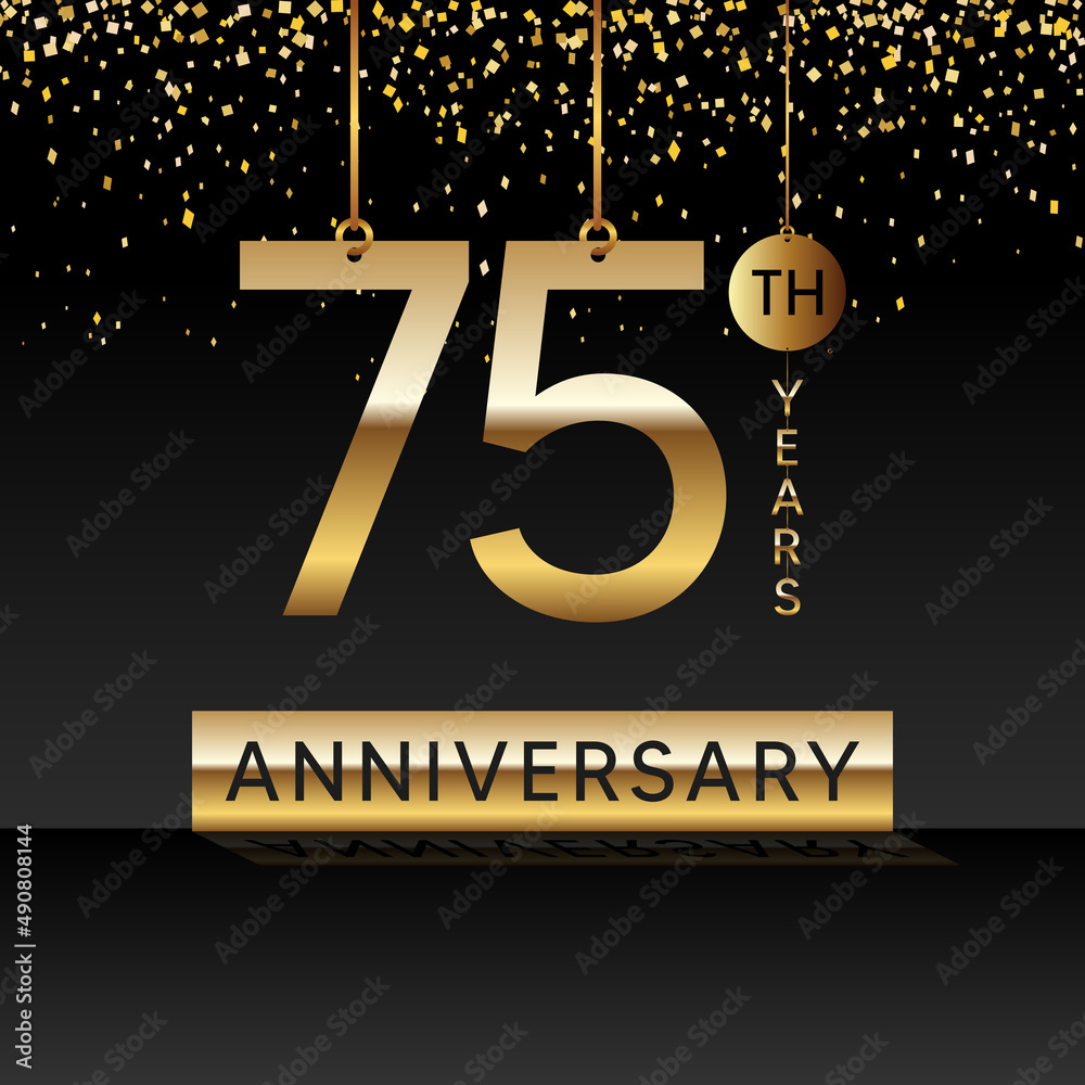 75 years anniversary, vector design for anniversary celebration with ...