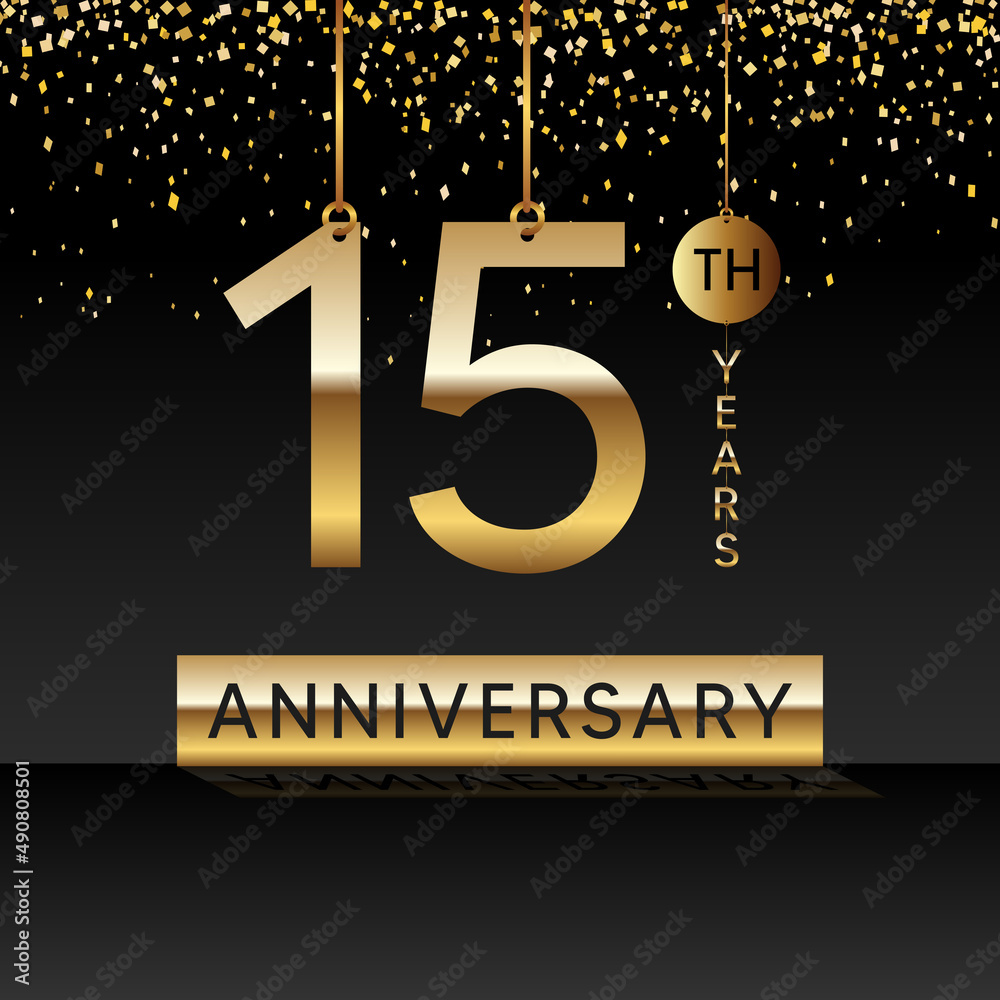 15 years anniversary, vector design for anniversary celebration with ...