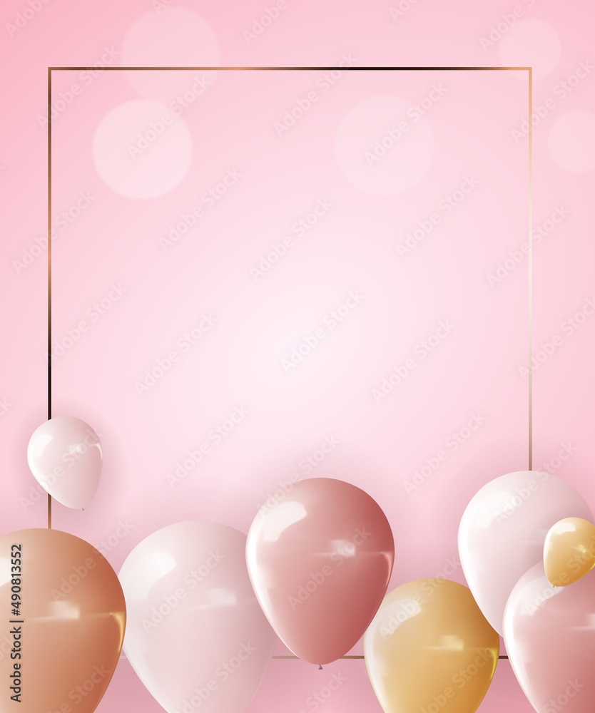 Realistic 3d balloon background for party, holiday, birthday, promotion ...