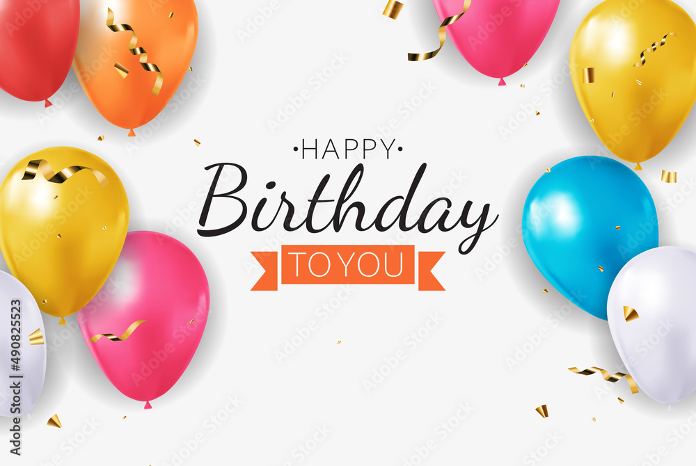 Realistic 3d balloon background for party, holiday, birthday, promotion ...