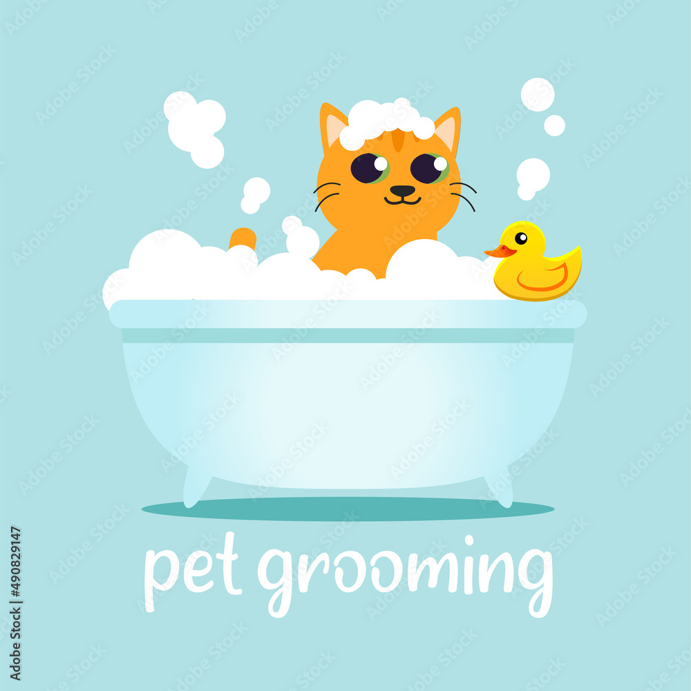 pet grooming cartoon illustration Stock Vector | Adobe Stock